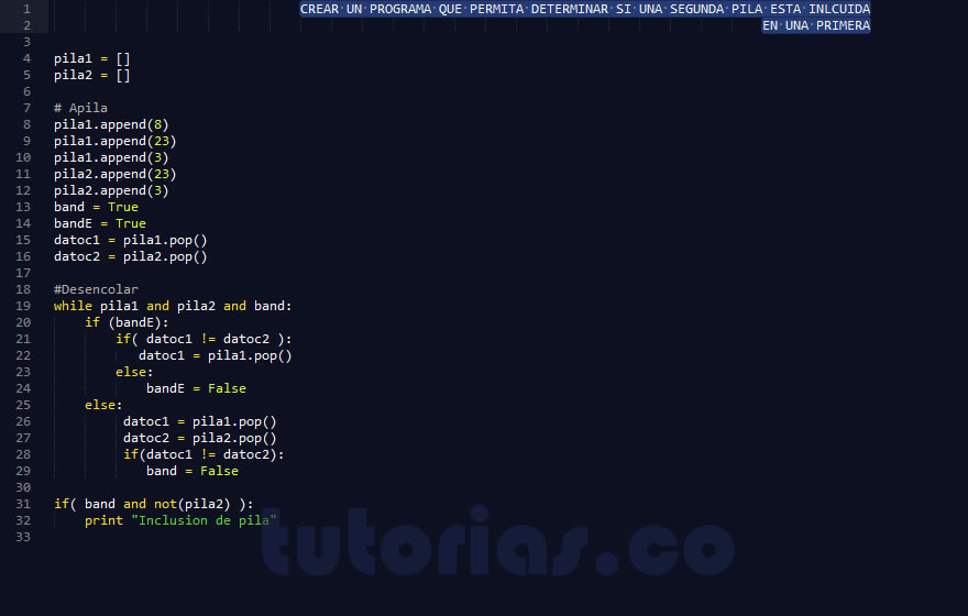 pilas + python (inclusion de una pila en otra) | Tutorias.co
