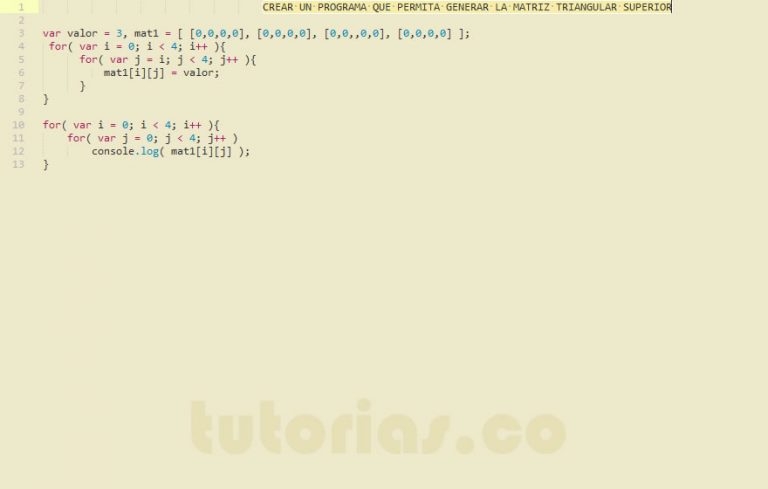arrays + javascript (crear matriz triangular superior) | Tutorias.co arrays + javascript (crear matriz triangular superior) | Tutorias.co