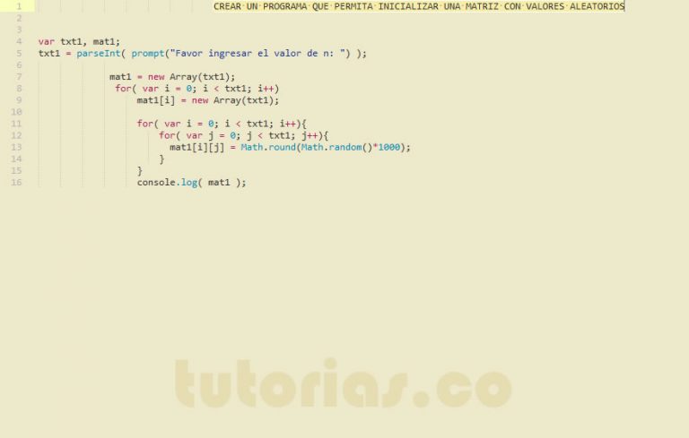 arrays + javascript (inicializacion de matriz) | Tutorias.co arrays + javascript (inicializacion de matriz) | Tutorias.co
