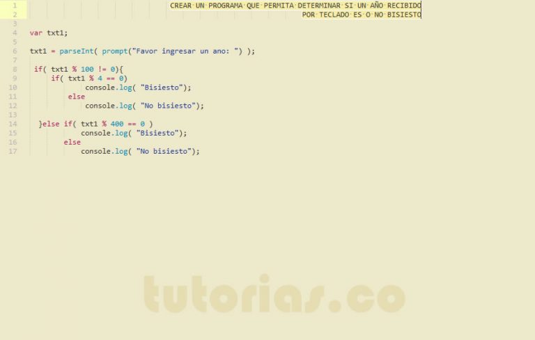 sentencia if-else + javascript (año bisiesto) | Tutorias.co sentencia if-else + javascript (año bisiesto) | Tutorias.co