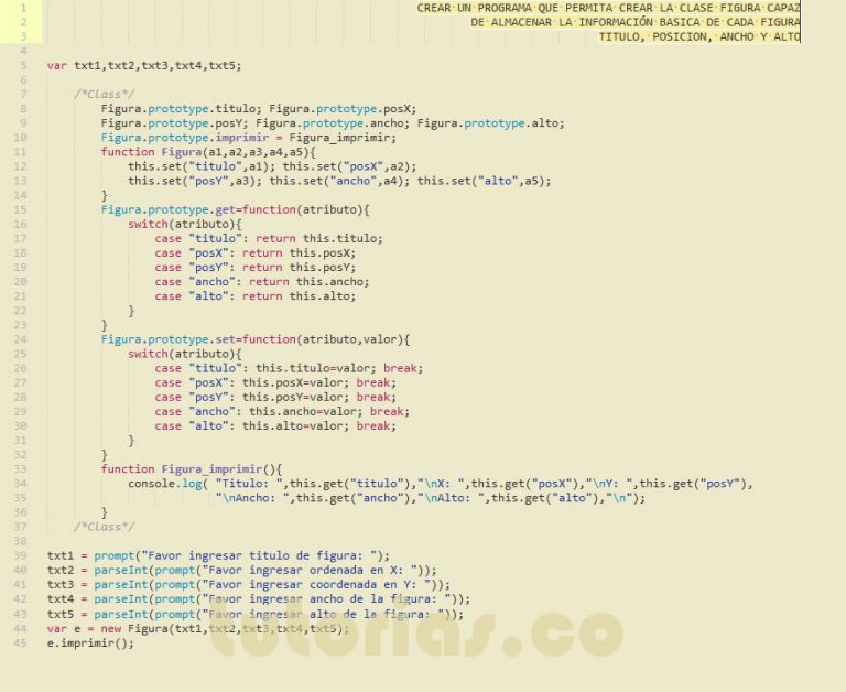 POO + javascript (clase Figura) | Tutorias.co