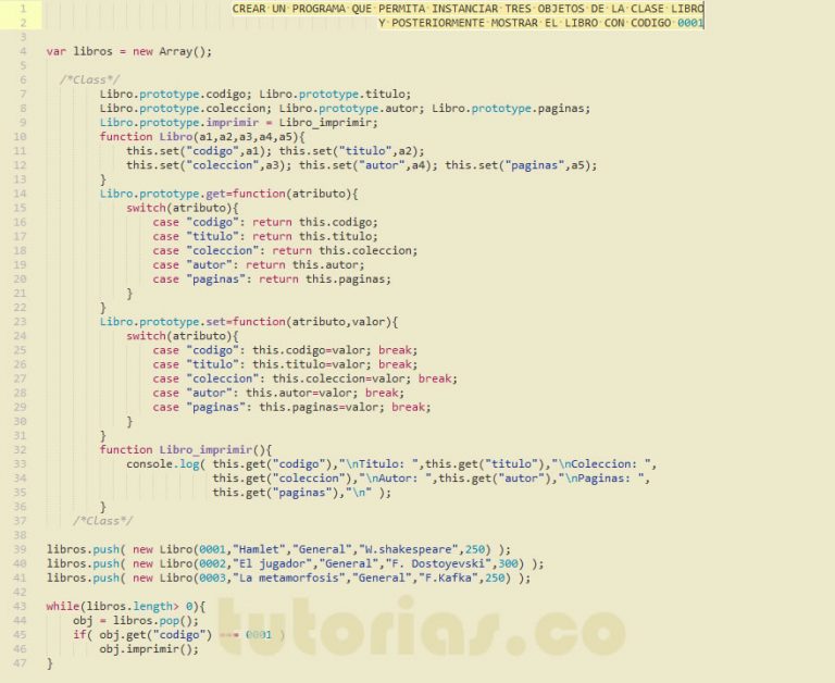 POO + javascript (clase consulta Libro) | Tutorias.co