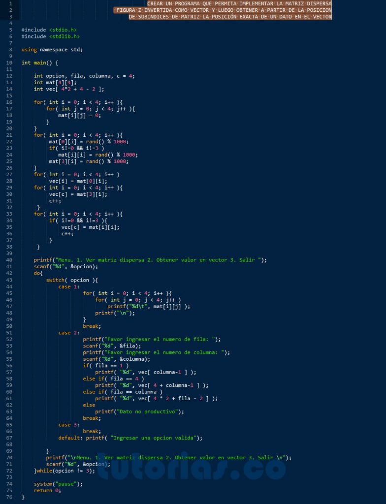arrays – visual C++ (matriz dispersa figura Z invertida en vector ... arrays – visual C++ (matriz dispersa figura Z invertida en vector ...