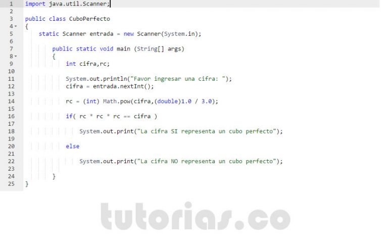 operadores – java (numero cubo perfecto) | Tutorias.co