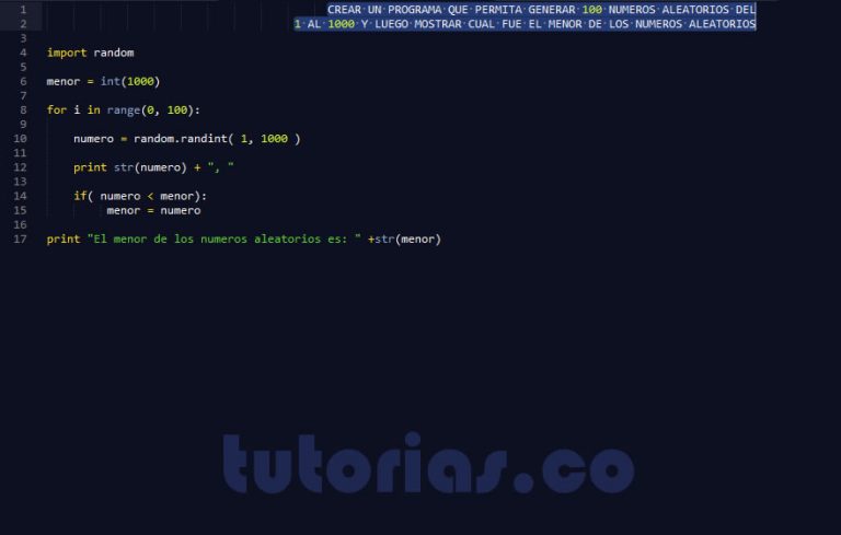 Ciclo For Python Hallar El Menor De Los Numeros Aleatorios 9402