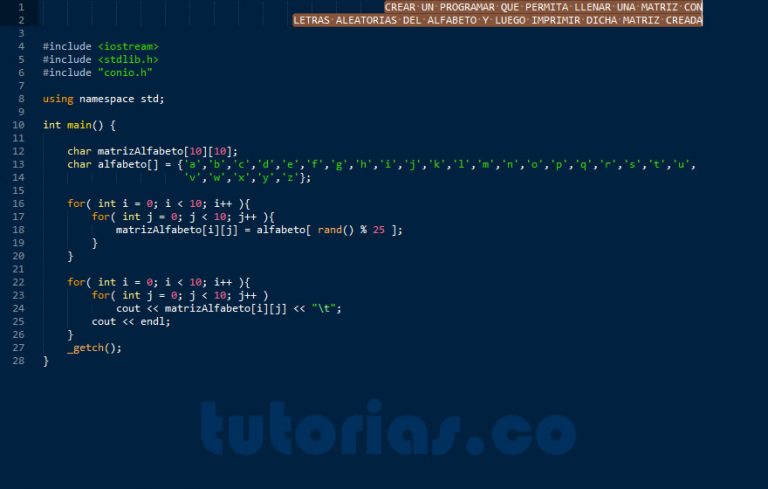 arrays – visual C++ (matriz alfabeto) | Tutorias.co arrays – visual C++ (matriz alfabeto) | Tutorias.co