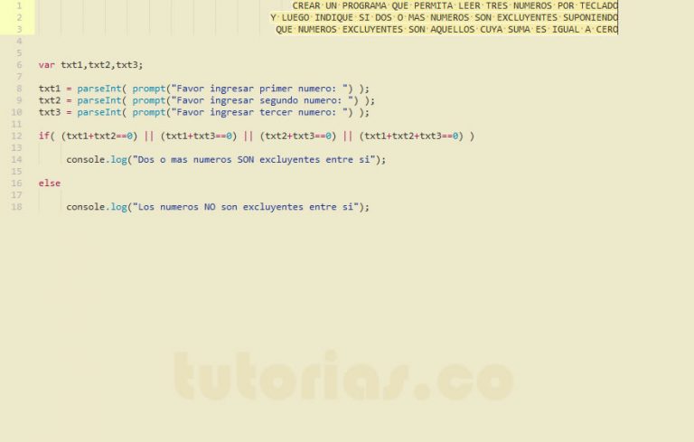 Sentencia If Else Javascript Numeros Excluyentes