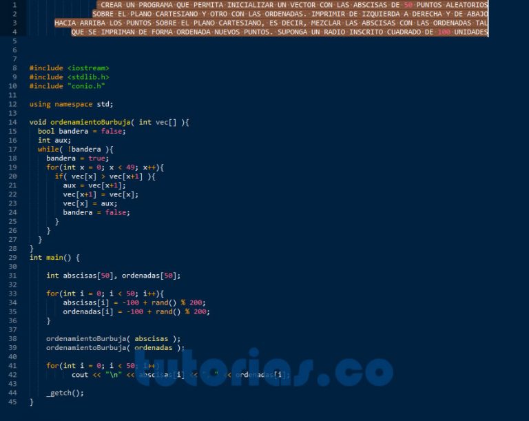 funciones – visual C++ (coordenadas ordenadas) | Tutorias.co