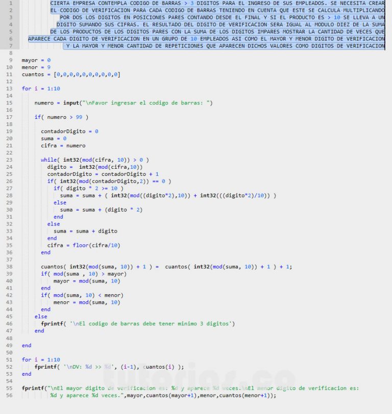 arrays – matLab (mayor y menor digito de verificacion) | Tutorias.co arrays – matLab (mayor y menor digito de verificacion) | Tutorias.co