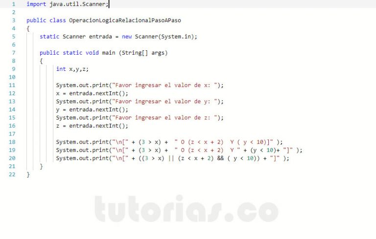 operadores – java (operacion logica relacional paso a paso) | Tutorias.co