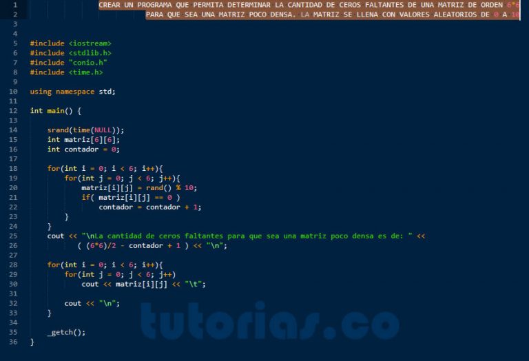 arrays – visual C++ (matriz poco densa) | Tutorias.co arrays – visual C++ (matriz poco densa) | Tutorias.co