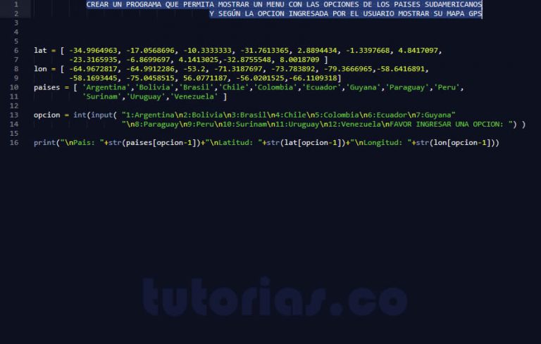 arrays – python (coordenadas gps sudamerica) | Tutorias.co arrays – python (coordenadas gps sudamerica) | Tutorias.co
