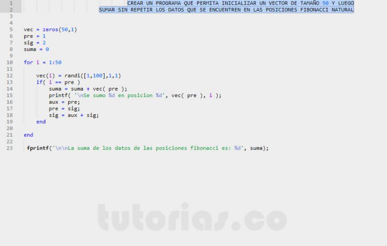arrays – matLab (suma vector posiciones fibonacci) | Tutorias.co arrays – matLab (suma vector posiciones fibonacci) | Tutorias.co