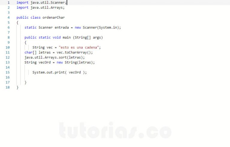 arrays – java (ordenar char) | Tutorias.co