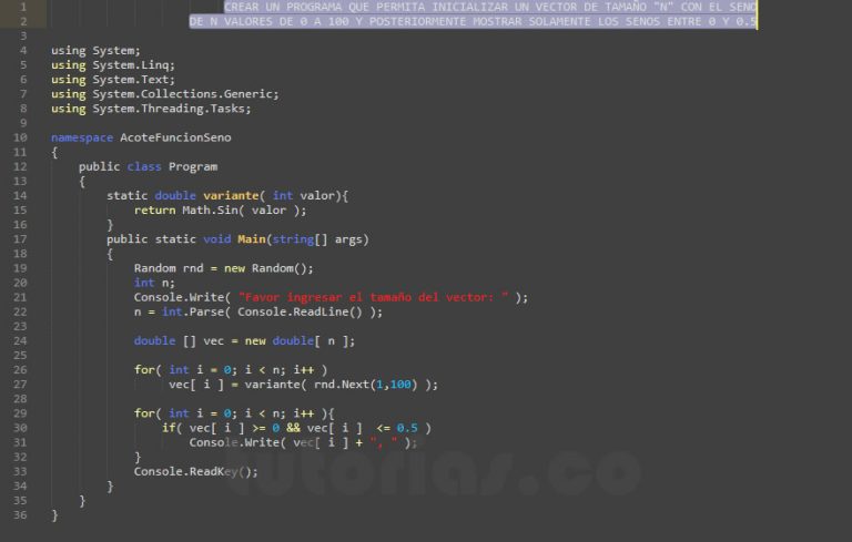 arrays – visualStudio c# (acote funcion seno) | Tutorias.co arrays – visualStudio c# (acote funcion seno) | Tutorias.co