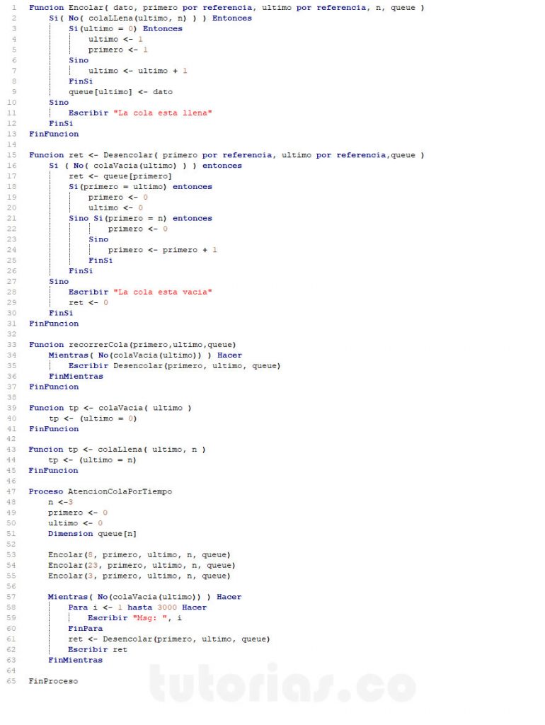 colas + pSeint (aplicacion atencion cola por tiempo) | Tutorias.co