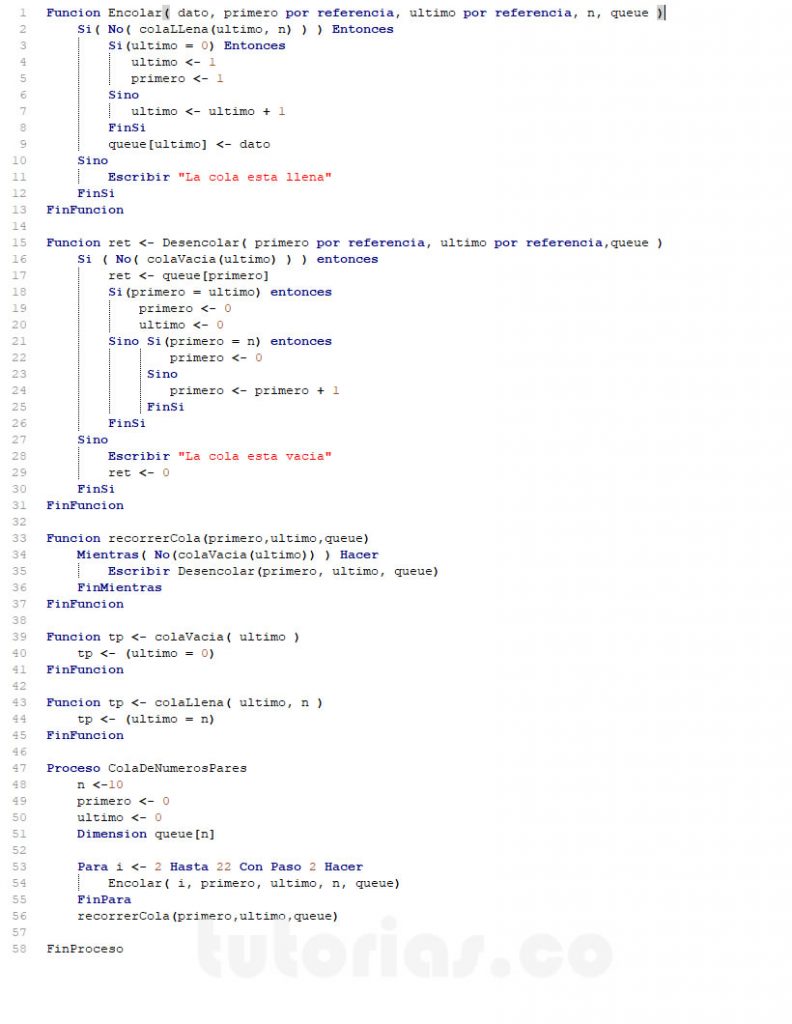 colas + pSeint (cola de numeros pares) | Tutorias.co