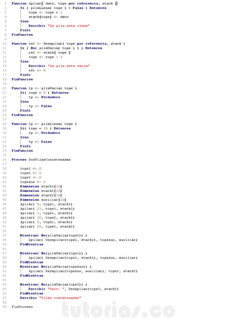 pilas + pSeint (concatenar dos pila en otra) | Tutorias.co pilas + pSeint (concatenar dos pila en otra) | Tutorias.co