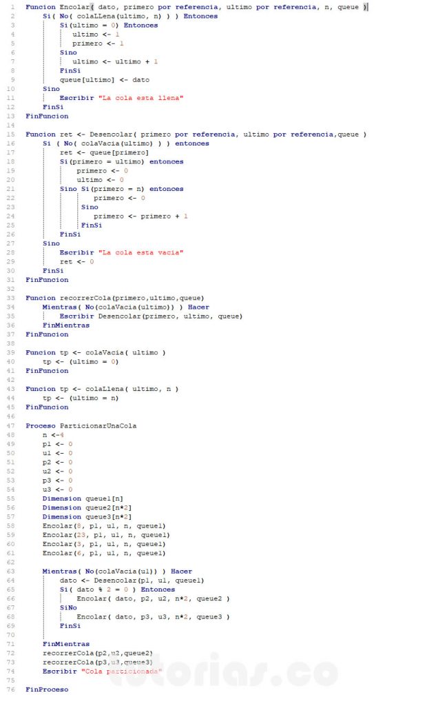 colas + pSeint (particionar cola) | Tutorias.co